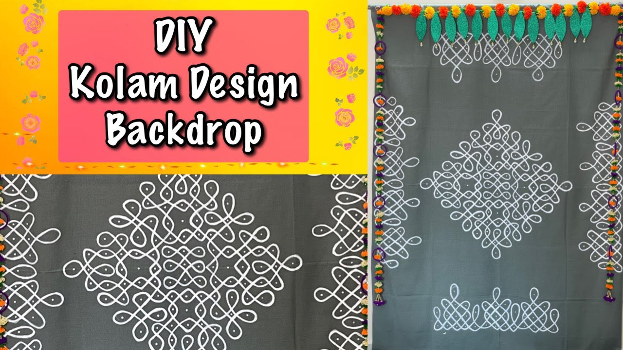 DIY Kolam Design Backdrop | Easy Festival Decoration | Traditional ...
