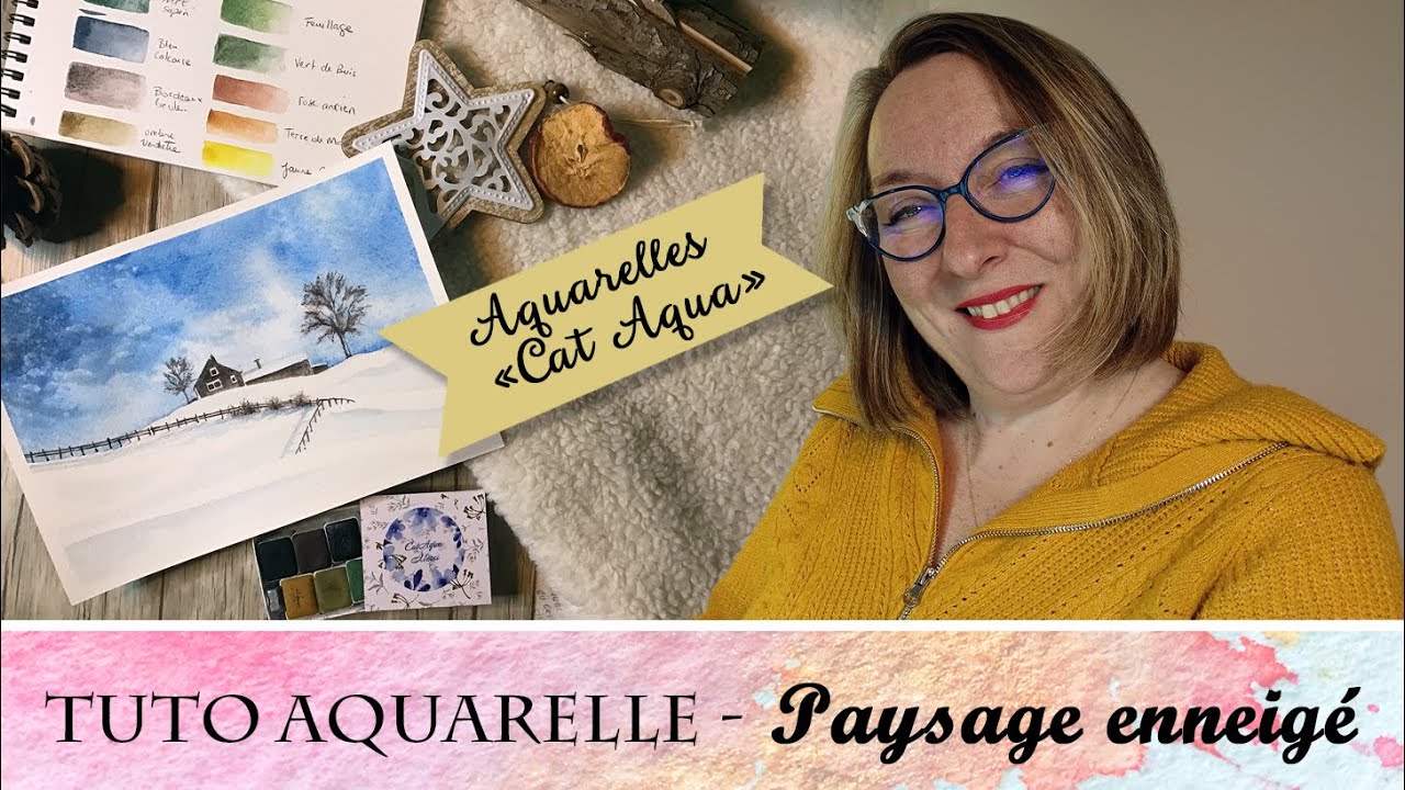 Tutoriel Aquarelle débutant - Peindre un paysage enneigé avec Virginie ...