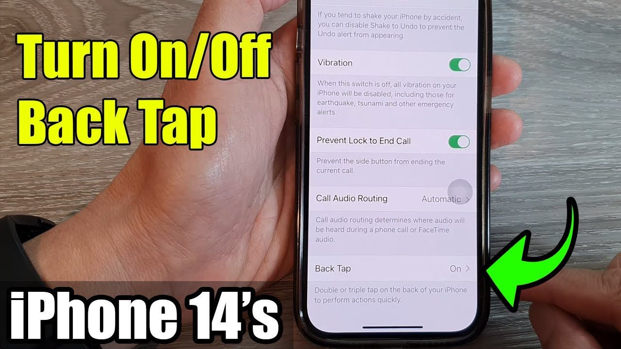 iPhone 14's/14 Pro Max: How to Turn On/Off Back Tap - YouTube