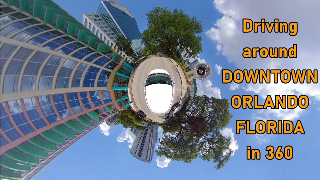 Driving around Downtown Orlando Florida in 360 | Tiny Planet 360 - YouTube