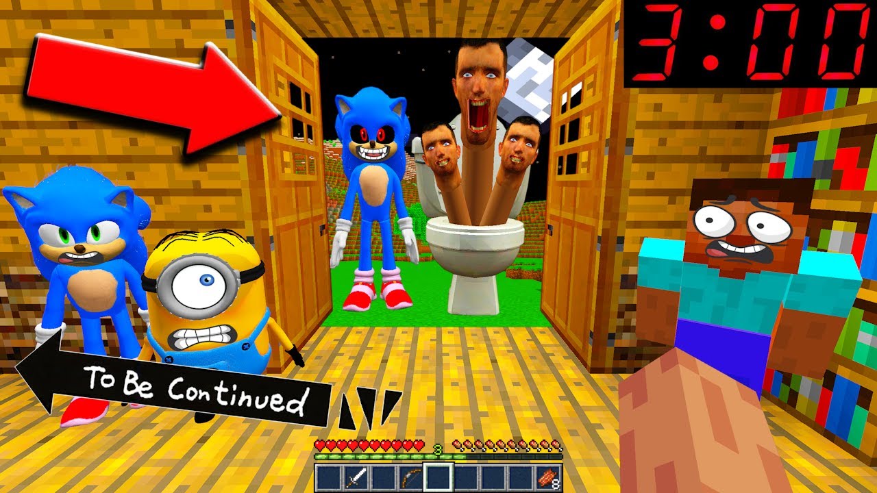 DON'T OPEN THE DOOR TO EVIL SONIC & REAL SKIBIDI TOILET CHASING NOOB MINION AT 3:00 AM IN ...