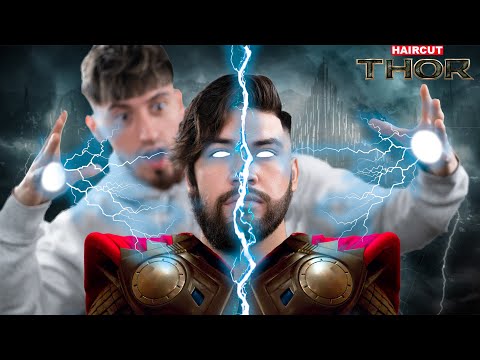 THOR HAIRCUT TRANSFORMATION!!!⚡️ | MID FADE COMBOVER & BEARD TUTORIAL