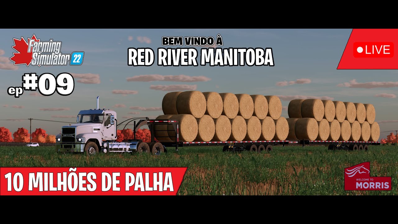 FS 22 | MAPA RED RIVER MANITOBA 20X | 10 MILHÕES DE PALHA | MULTIPLAYER ...