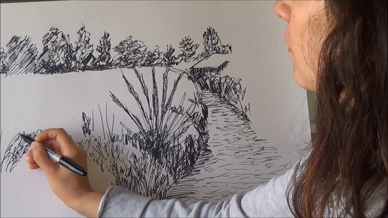 Aplicación De Achurados A Un Paisaje Youtube