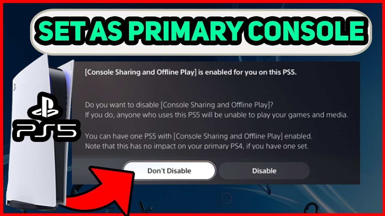 PS5 HOW TO SET AS PRIMARY CONSOLE EASY NEW - YouTube