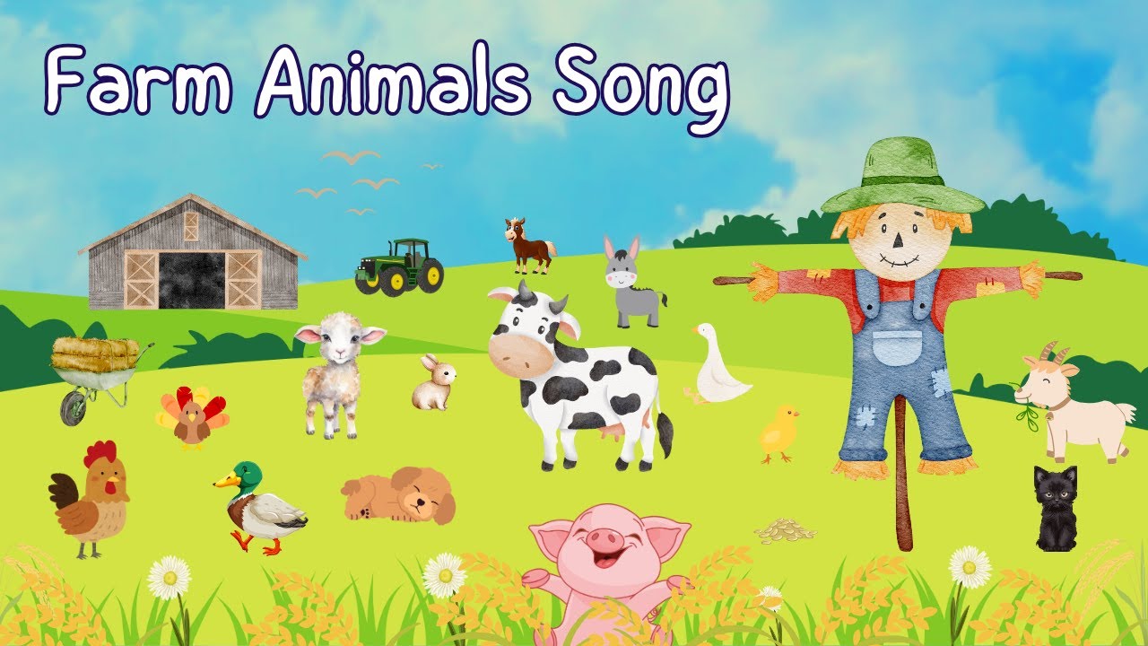 Farm animals song for kids. Learning made fun with this cute animation ...