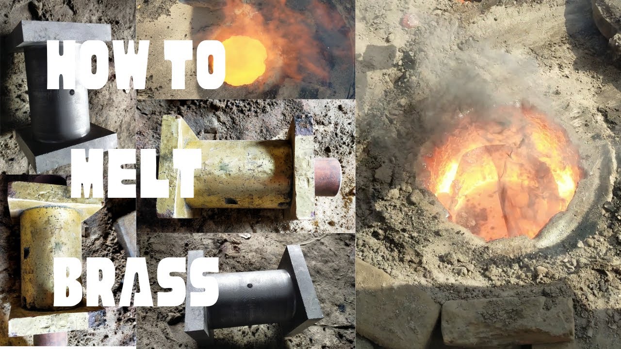 Melting Brass make Brass nut . Metal dust melt down. Trash to treasure ...