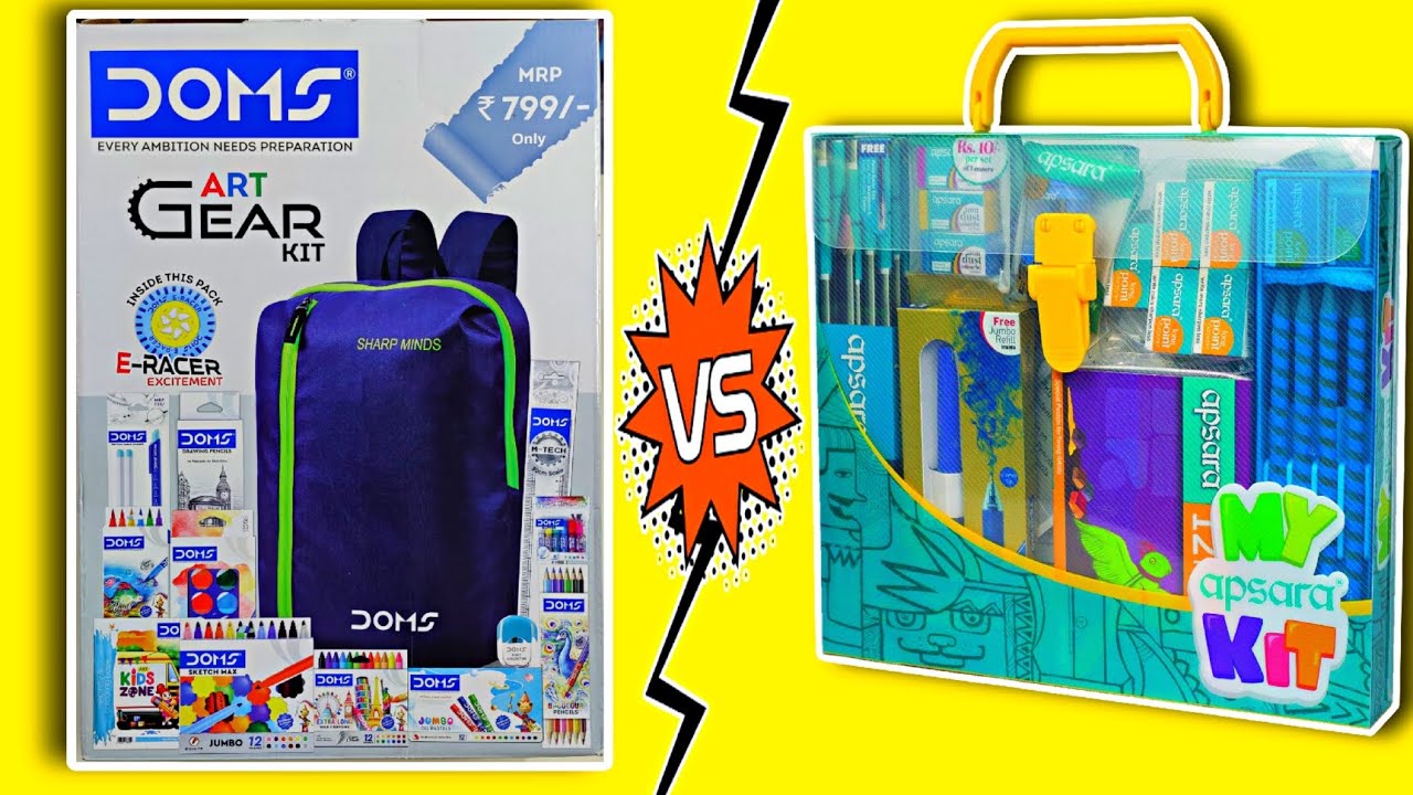 doms smart stationery kit vs apsara my smart stationery kit, colour ...