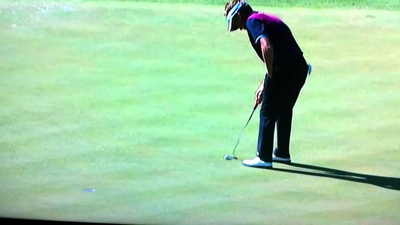 Poulter putts one handed - YouTube