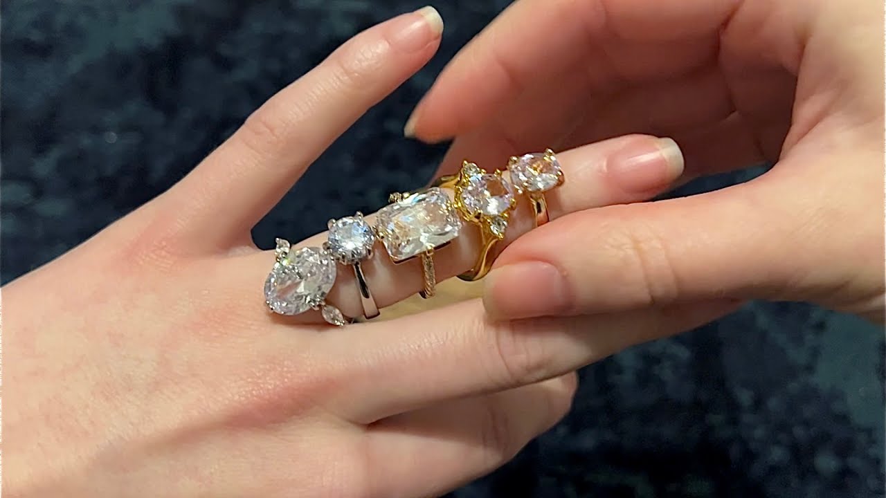 ASMR trying on engagement rings | metal sounds, clinks, tapping - YouTube