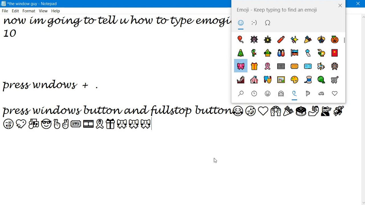 HOW TO TYPE EMOGIES IN WINDOWS 10 - YouTube