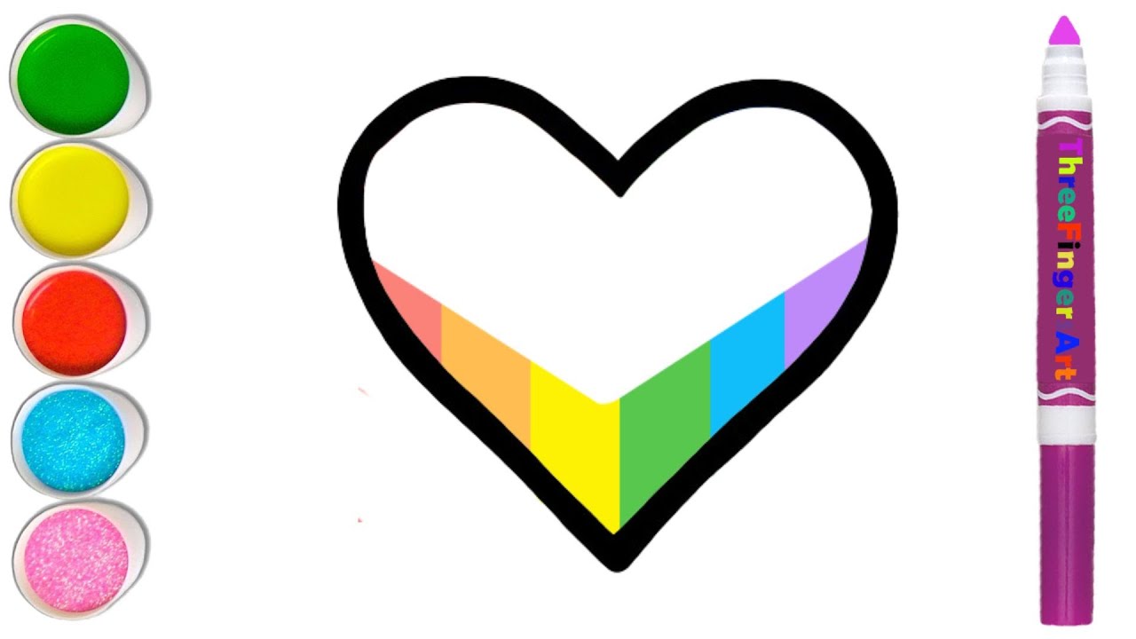 Easy Rainbow Heart Drawing | Rainbow Heart Drawing Tutorial | How To ...