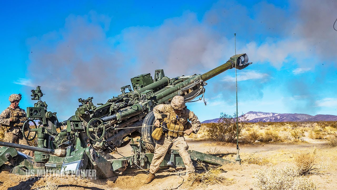 U.S. Marines Fire M777 Howitzers During Exercise Steel Knight 20 (SK20 ...