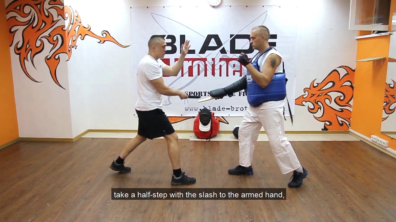 22. Slash and control of the armed hand and stab with a step - YouTube