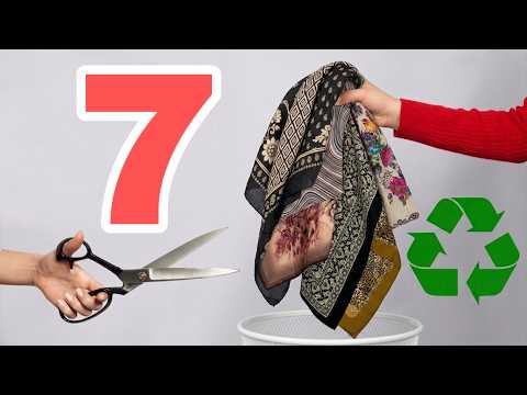 Eski eşarpları geri dönüştürmenin en iyi ve hızlı 7 yolu ♻️ Çok kolay bluz dikim fikirleri