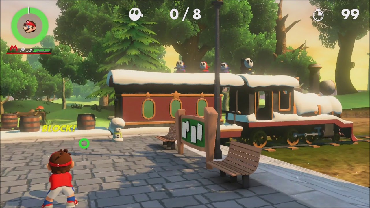 Mario Tennis Aces : Snowfall Mountain Station, Snowball Fight (Adv Mode ...