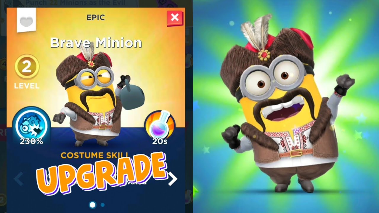Minion Rush Brave Minion Upgrade Costume Level 2 in minions game walkthrough gameplay android ...