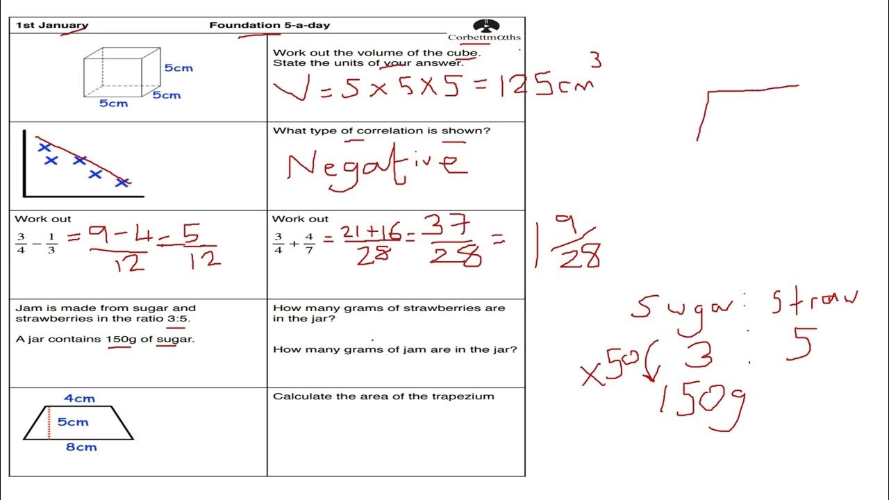CorbettMaths 5 a Day GCSE 9-1 Maths Foundation Tier Maths | Grade 1-4 ...
