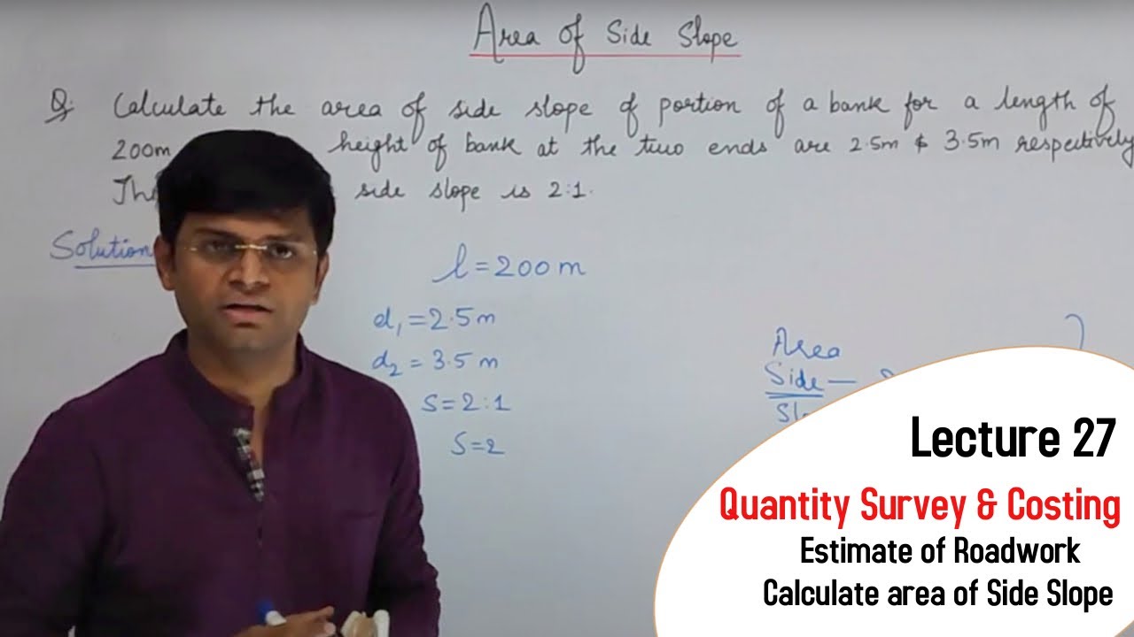 Area Slope Method of Road work estimation || Roadwork Qnty Estimation ...