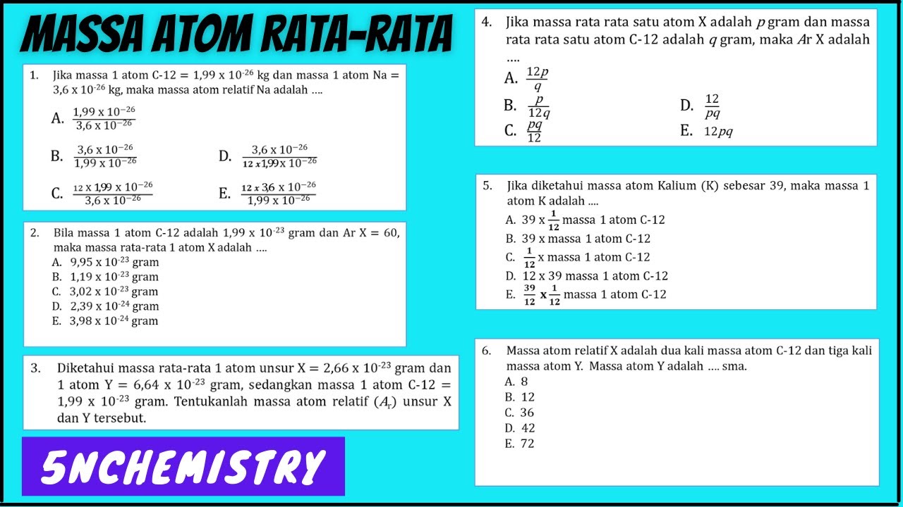 MENENTUKAN MASSA ATOM RELATIF BERDASARKAN MASSA C-12 ‼️ STOIKIOMETRI ...