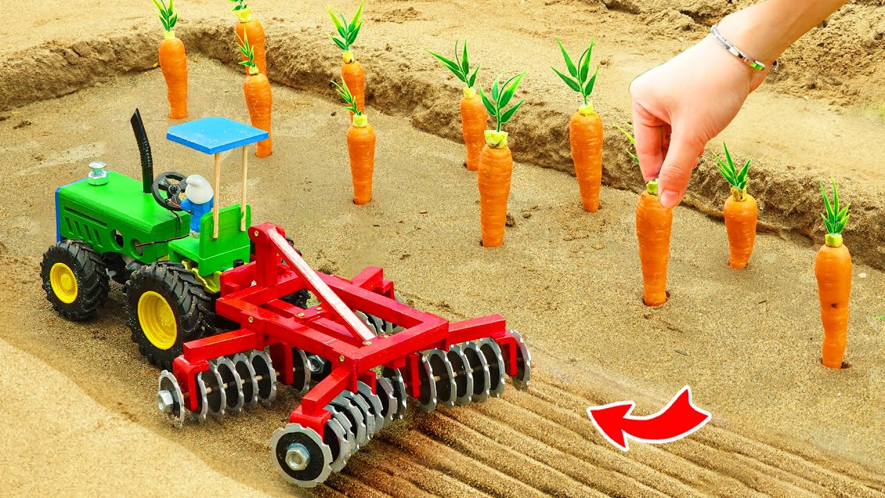 Top DIY Tractor making Carrot farm with modern mini Plough machine ...