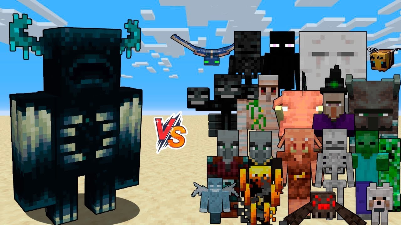 Warden vs All Mobs in Minecraft Minecraft Mob Battle Java Edition 1.19 ...