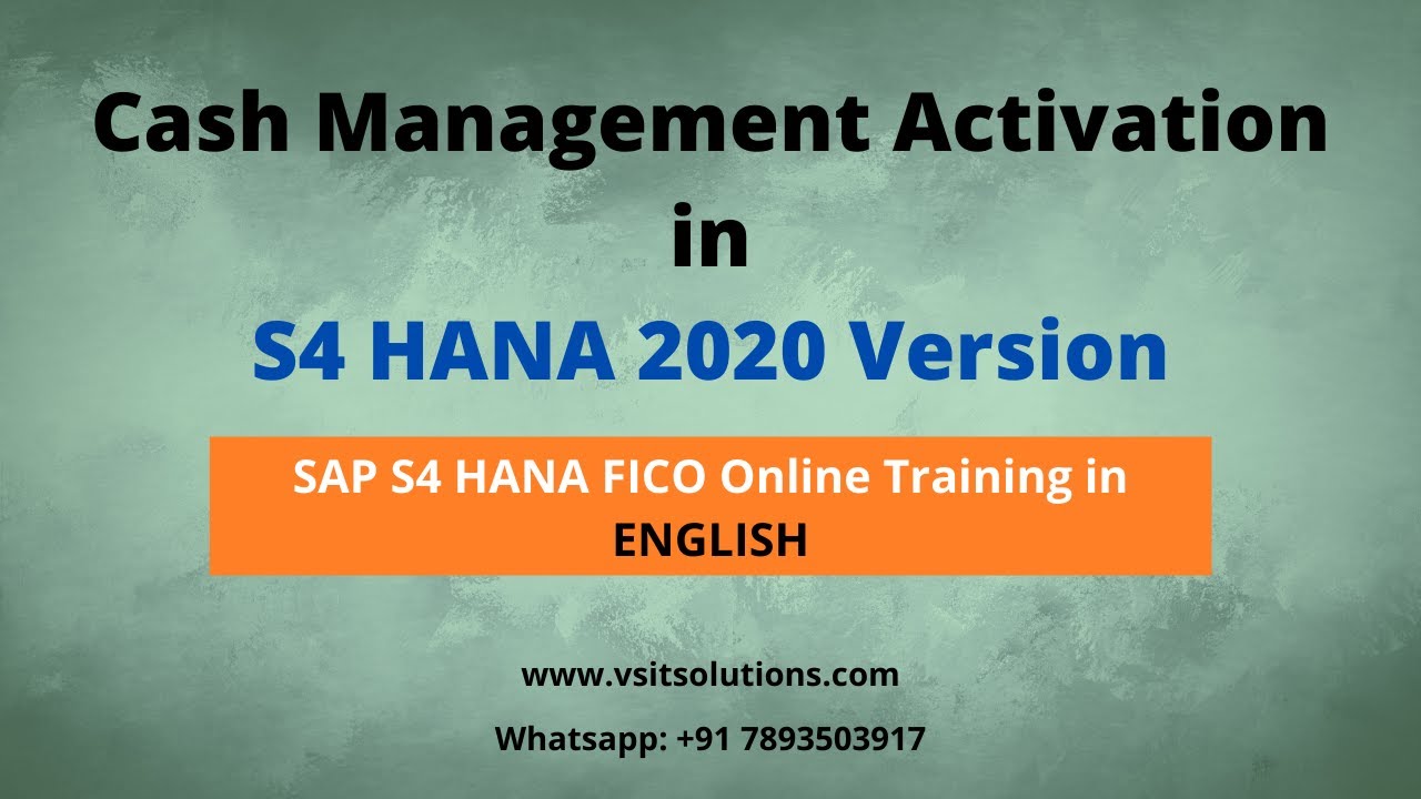 Cash Management Activation in SAP S4 HANA 2020 | SAP Cash Management ...