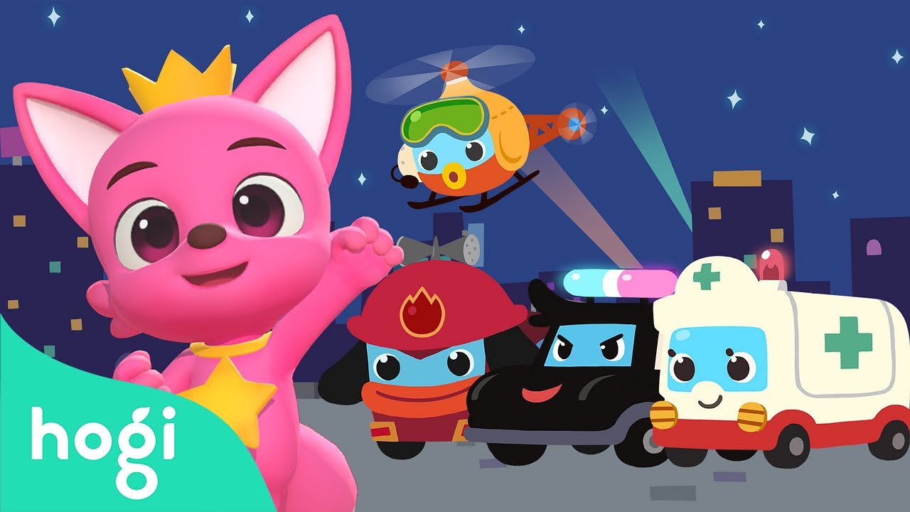 Super Rescue Team 🚓 🚑 🚒 | Pinkfong & Hogi Dance Dance | Nursery Rhymes ...