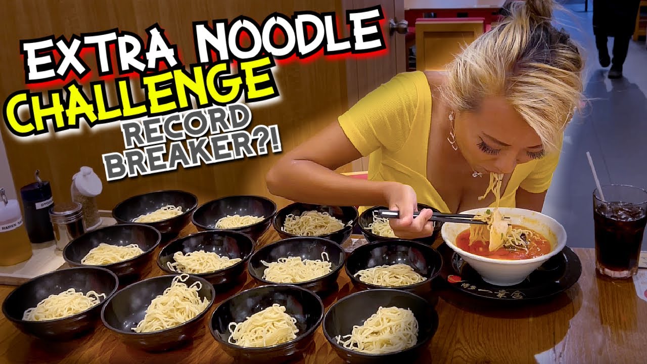 EXTRA NOODLE CHALLENGE - How many Bowls Can I eat?! RECORD BREAKER?? Ikkousha Ramen # ...