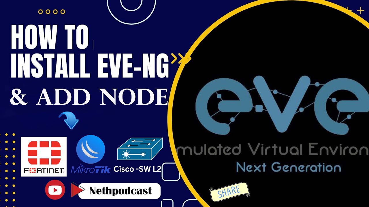 How to Install EVE-Eng & Add Node Fortigate, Cisco SW, Mikrotik, Win-XP ...