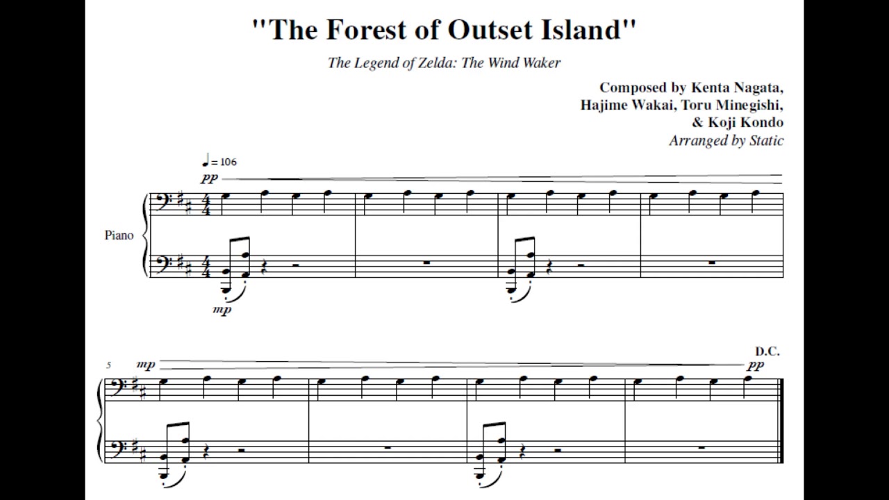 The Forest of Outset Island - The Legend of Zelda: The Wind Waker Piano ...
