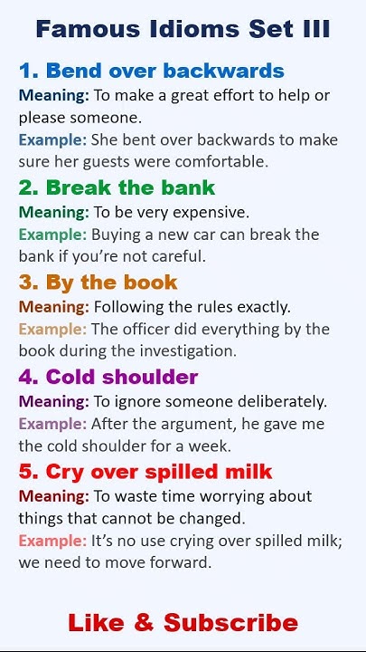 famous idioms of English set V |English idioms | idioms for ielts ...