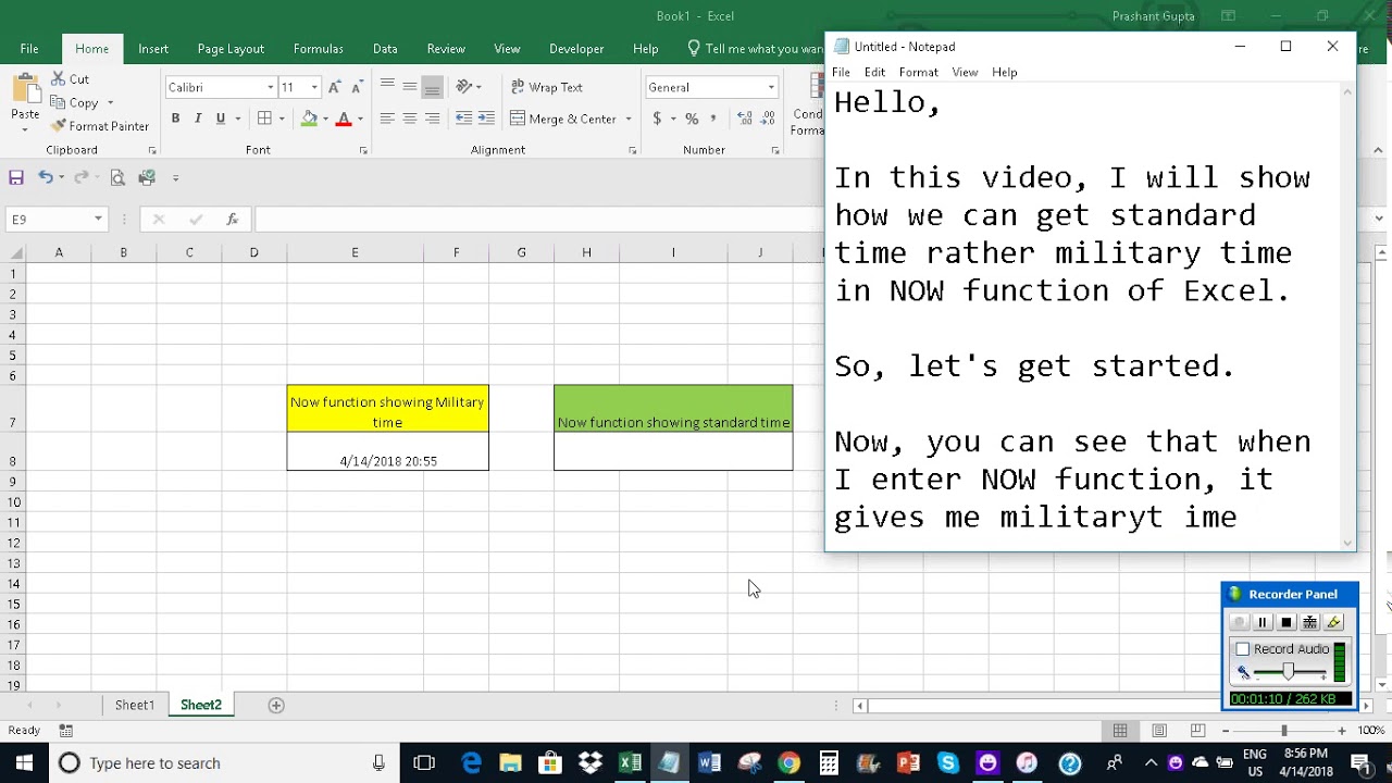 Excel Get Standard Time Rather Military Time With NOW Function YouTube excel-get-standard-time-rather-military-time-with-now-function-youtube