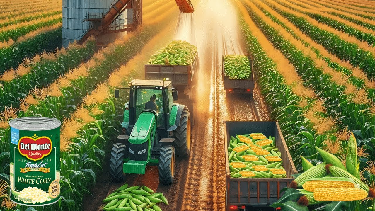 Cómo las fábricas HACEN MAÍZ DULCE en LATAS | Cómo se COSECHAN Miles de ...