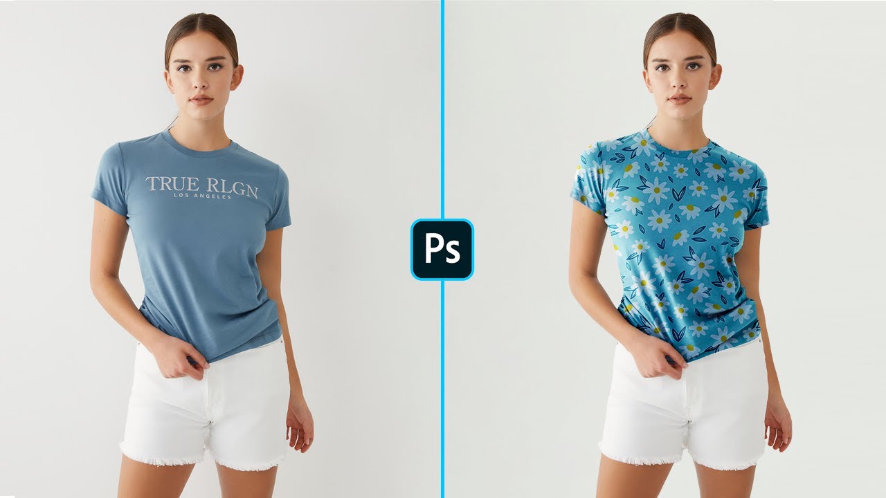 Add pattern to clothes in photoshop - YouTube