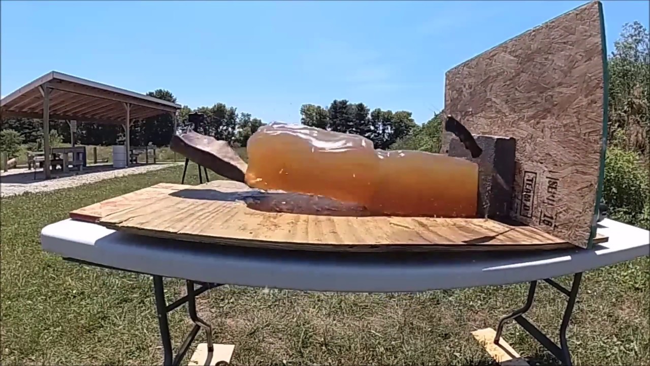 30 Sabercat 150 nosler ballistic tip gel test - YouTube