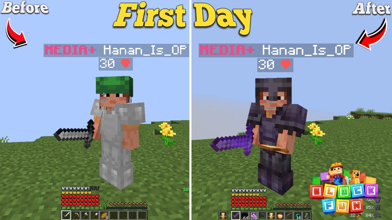 My First Day in Block Fun Minecraft Lifesteal smp | Hanan Is OP - YouTube