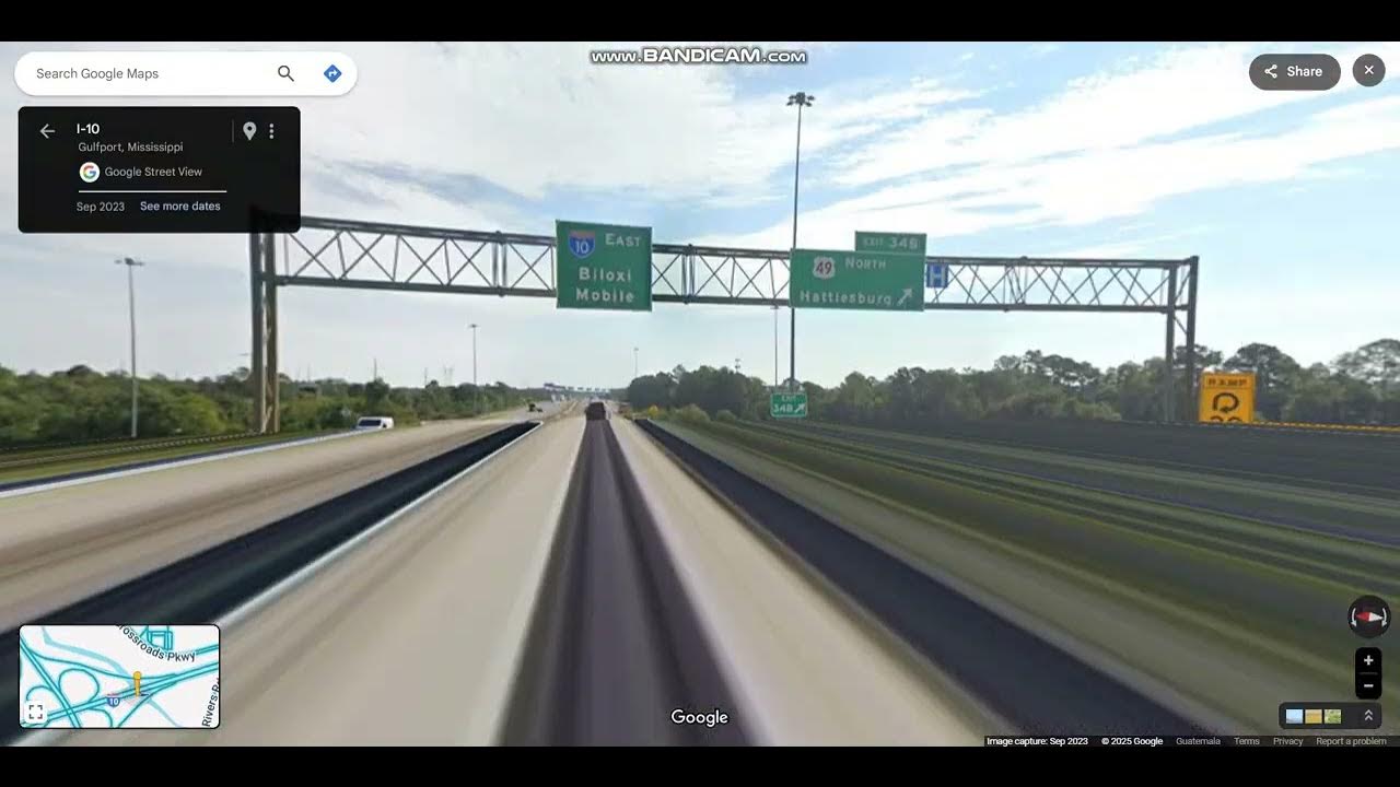 Interstate 10 - Mississippi (Exits 28 to 38) eastbound - YouTube