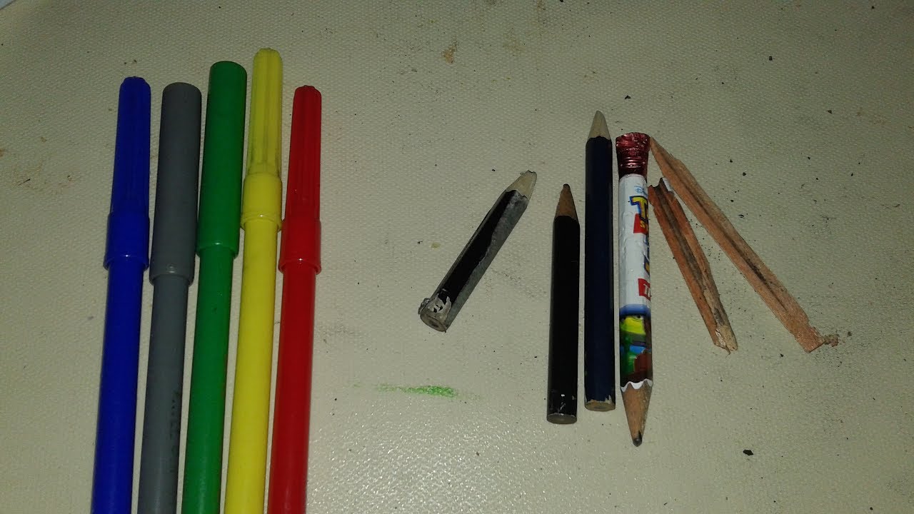 Reciclando lapices criptos y trozos de lapices de grafito...DTU 2017 ...