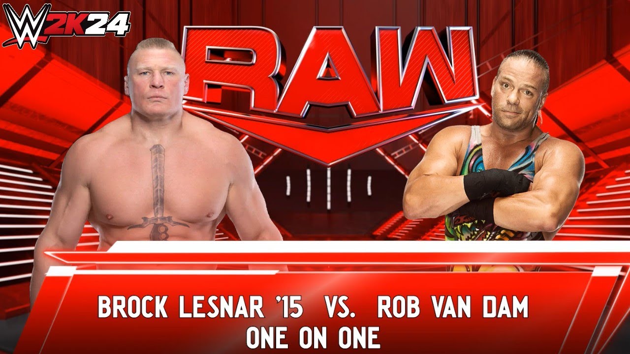 WWE 2k24 - Brock Lesnar vs. Rob Van Dam at Raw - YouTube