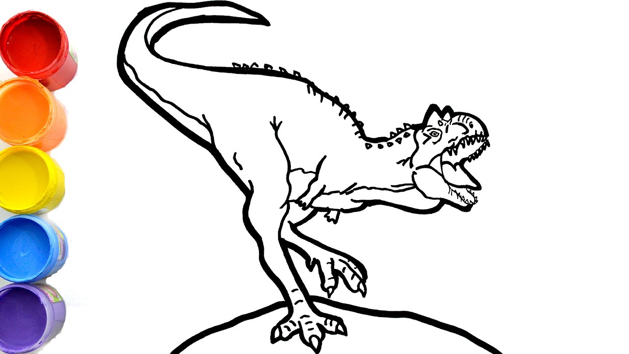 🔴 ( Dinosaurs for children ) 🦖 HOW TO DRAW CARNOTAURUS ROARING ...