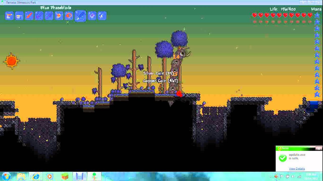 Terraria : eater of worlds guide with the crappy phaseblade - YouTube