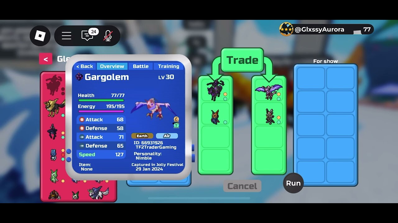 Trading For Gamma Xmas Pure Nimble Gargolem (Loomian Legacy) - YouTube
