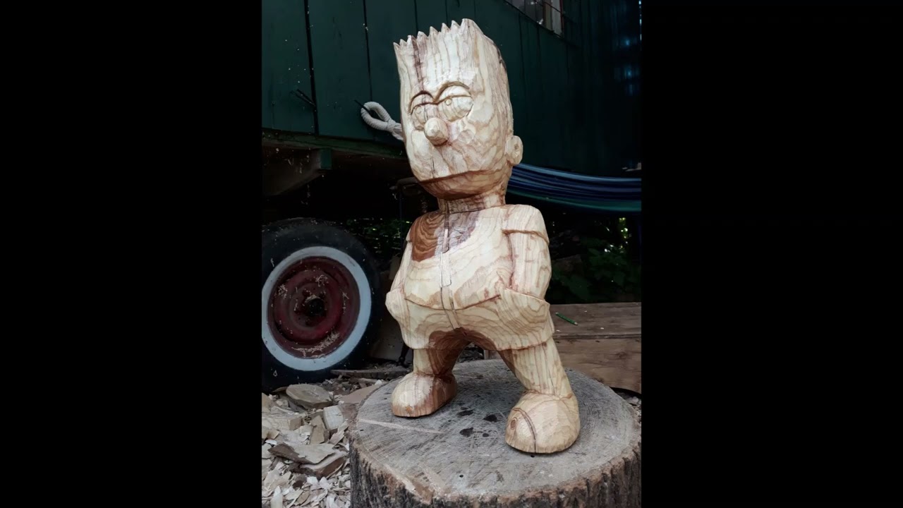 Simpsons from wood. - YouTube