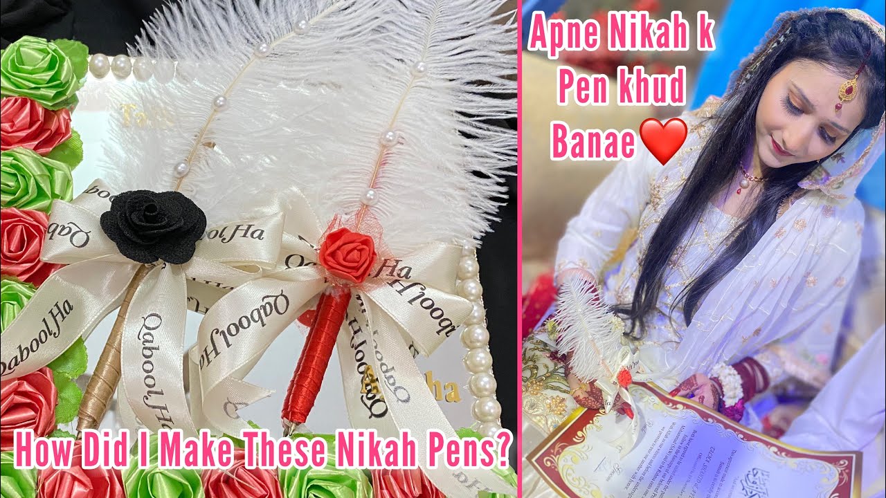 HOW DID I MAKE MY NIKAH PENS ? ️🥰NIKAH PEN DECORATION IDEAS AT HOME ...