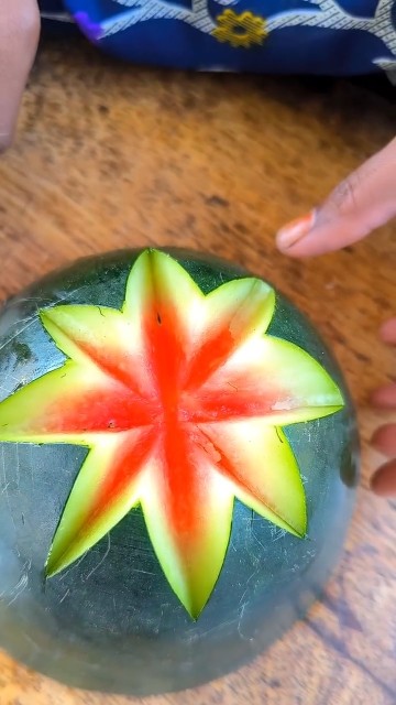 #simple watermelon 🍉 carving cutting design skills #watermelon cutting #watermelon flower # ...