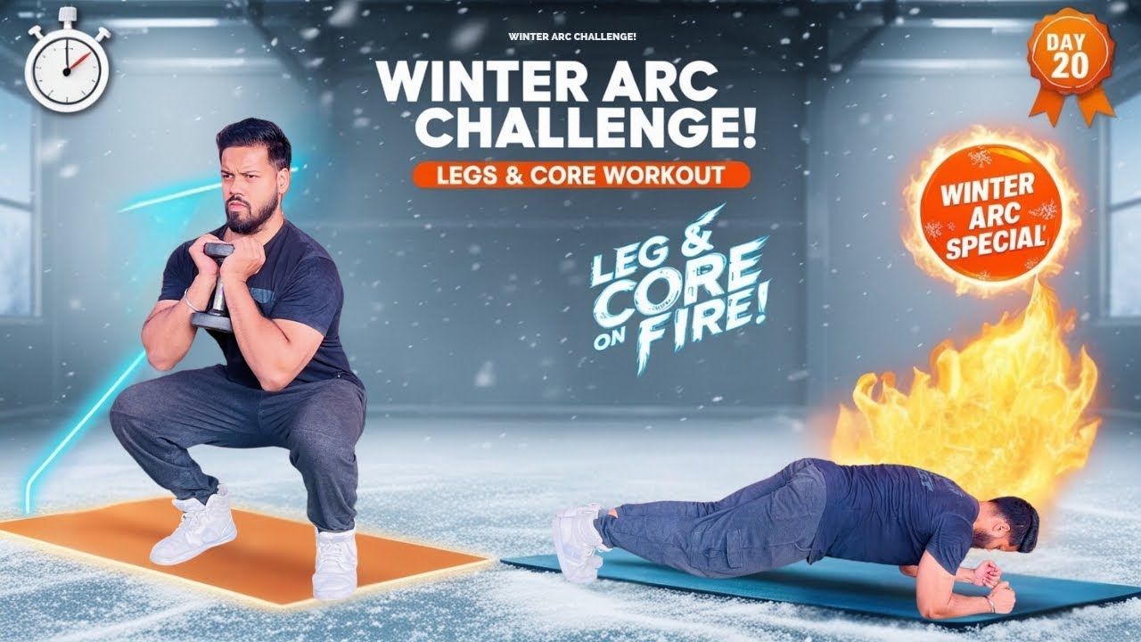 ""Legs & Core Strength Workout at Home – Winter Arc Challenge Day 20!" - YouTube