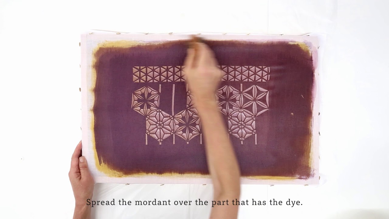 Katazome process.Natural dye for fabric. NO.7 Mordanting - YouTube