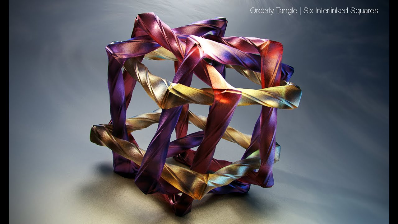Orderly Tangle of Six Interlinked Squares (Blender) - YouTube