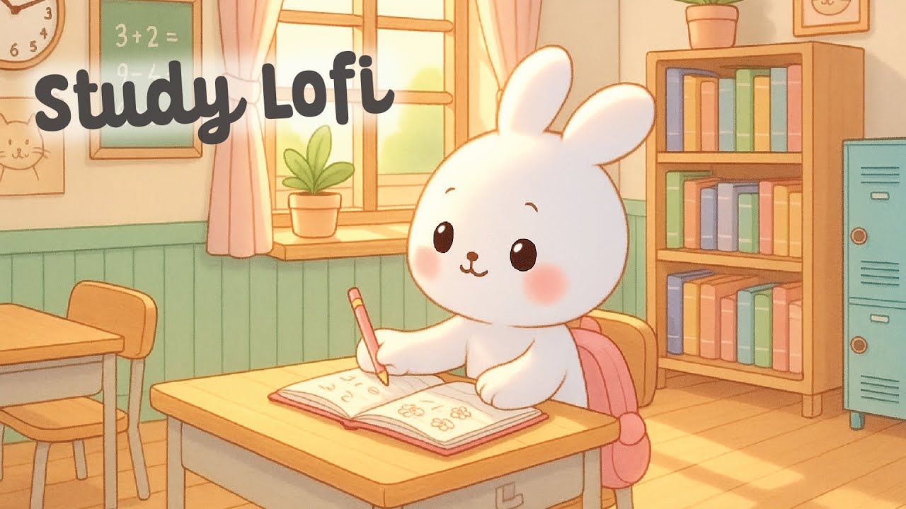 Lo-Fi Music for Study 📚🐇 4 Hour Happy Lofi Song Cute Lofi Bunny 🎀 ...